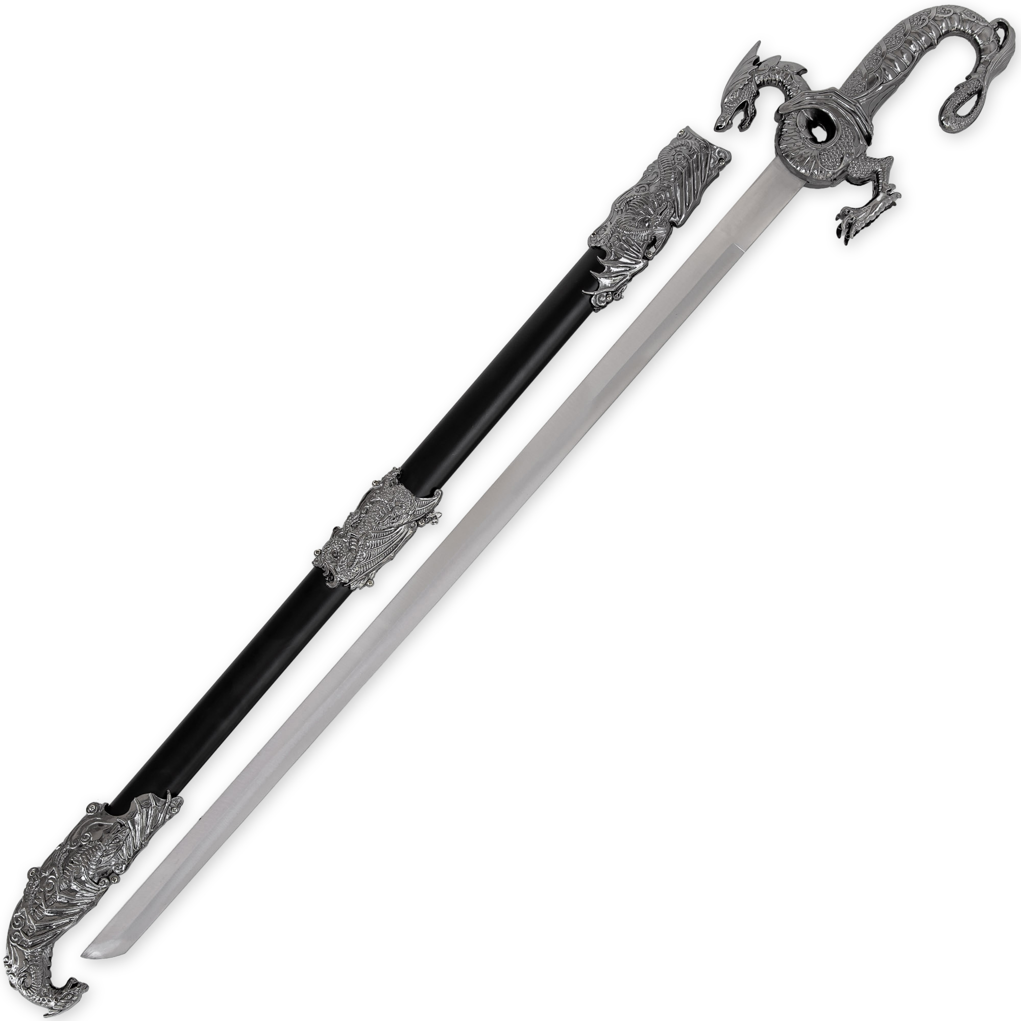 2729 Sea of Flames Dragon Serpent SilverCeremonialRoyal Dynasty Saber ...