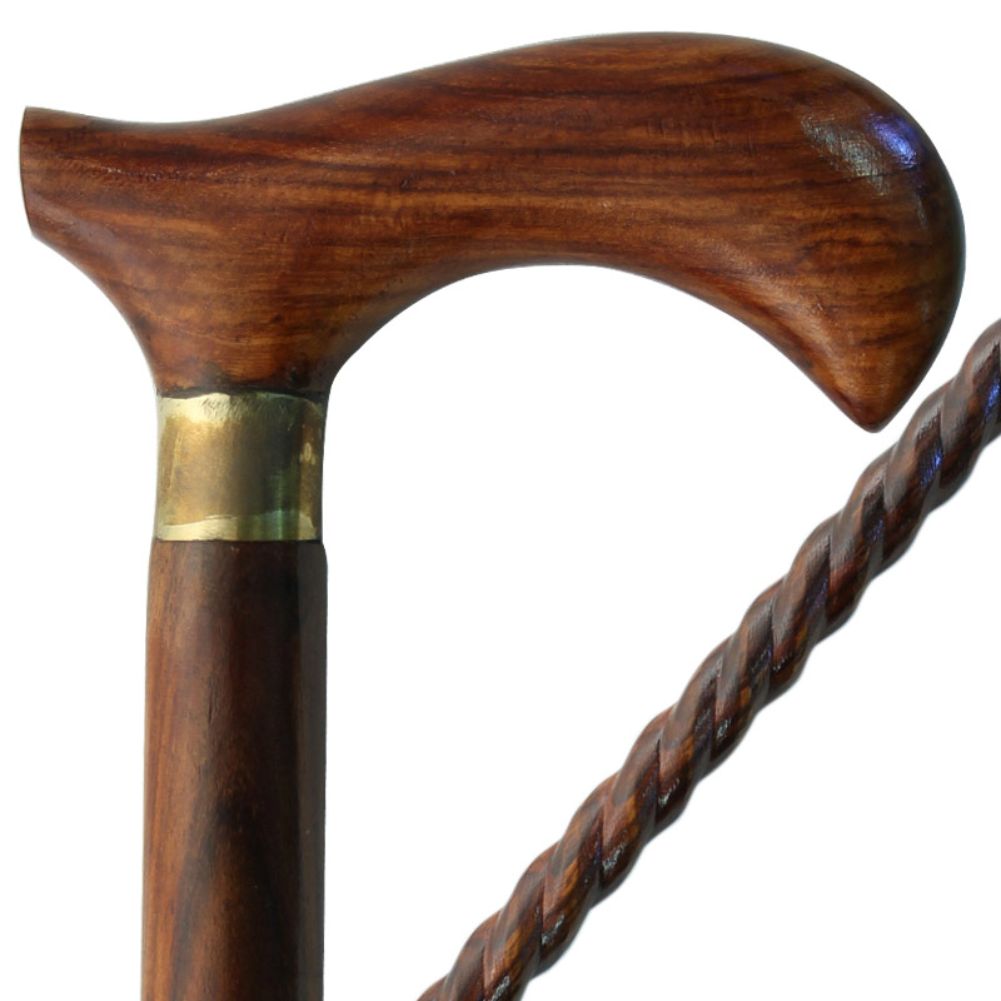 0105 Spiral Sheesham Wood Derby Cane - Swords & Axes at GunBroker.com ...
